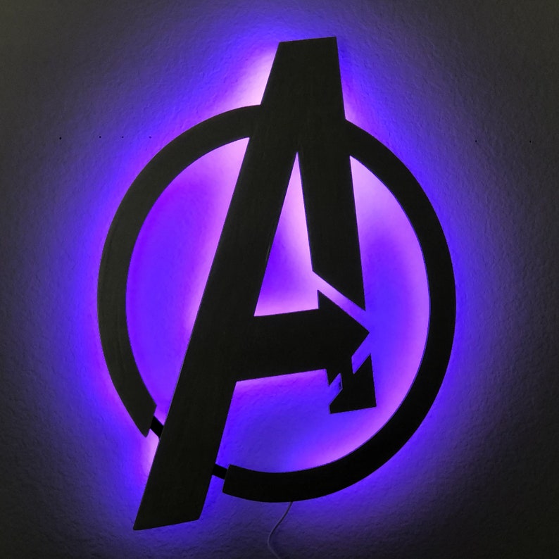Large LED Avengers Inspired Sign for Movie Lovers Birthday | Etsy