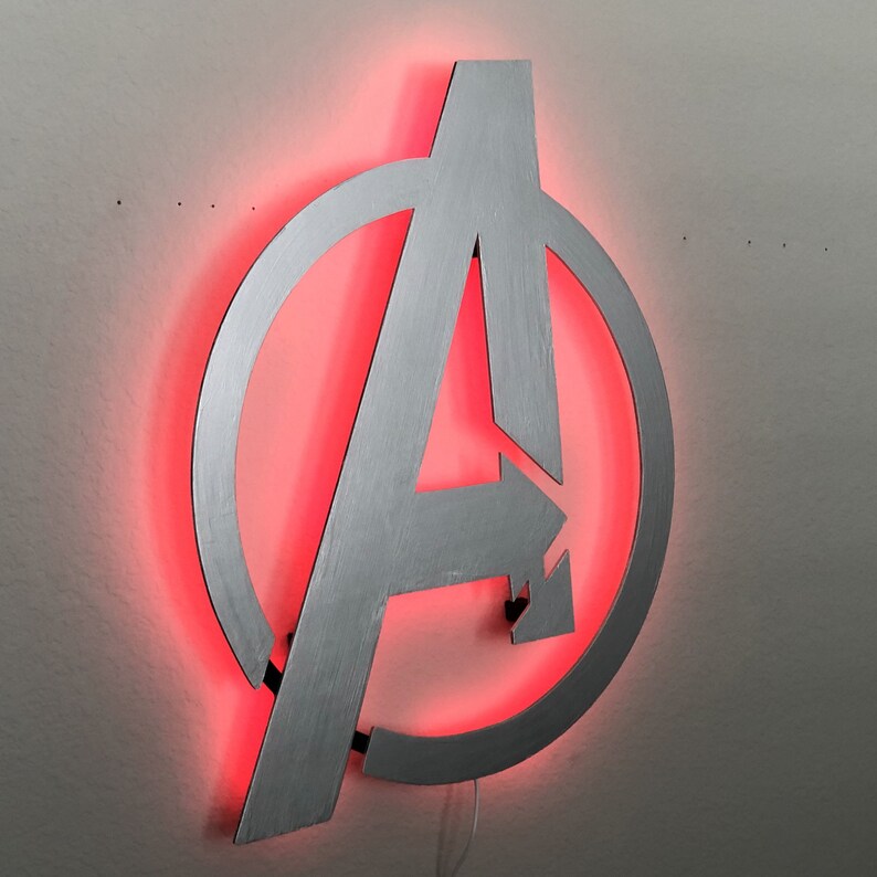 Large LED Avengers Inspired Sign for Movie Lovers Birthday | Etsy