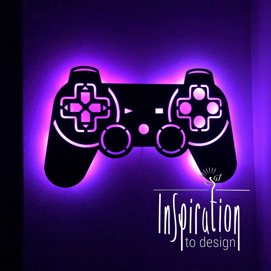 Large RGB LED PlayStation Game Controller Sign with Sound Sync | Etsy