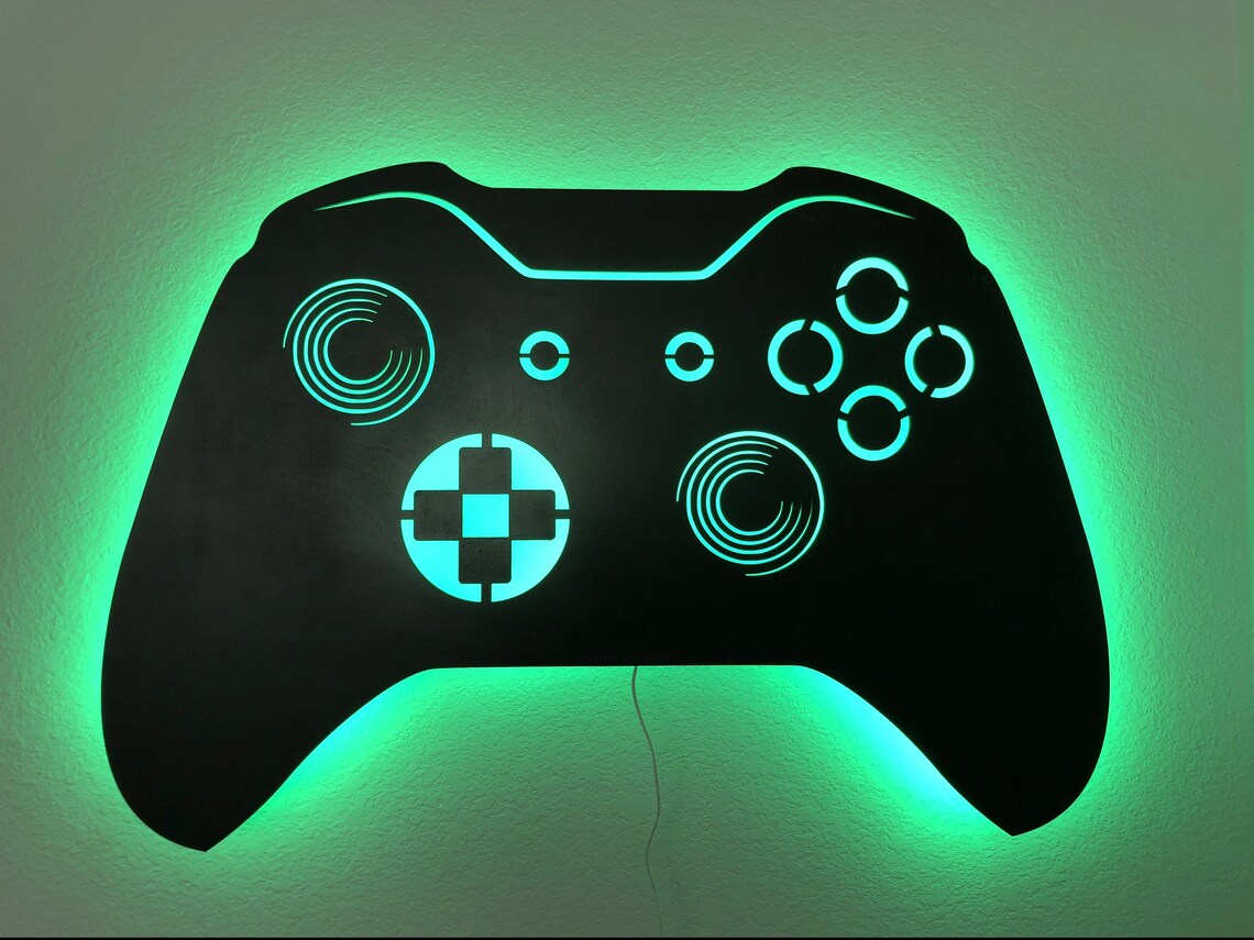 Large LED Lighted XBOX Inspired Game Controller Sign for Video | Etsy