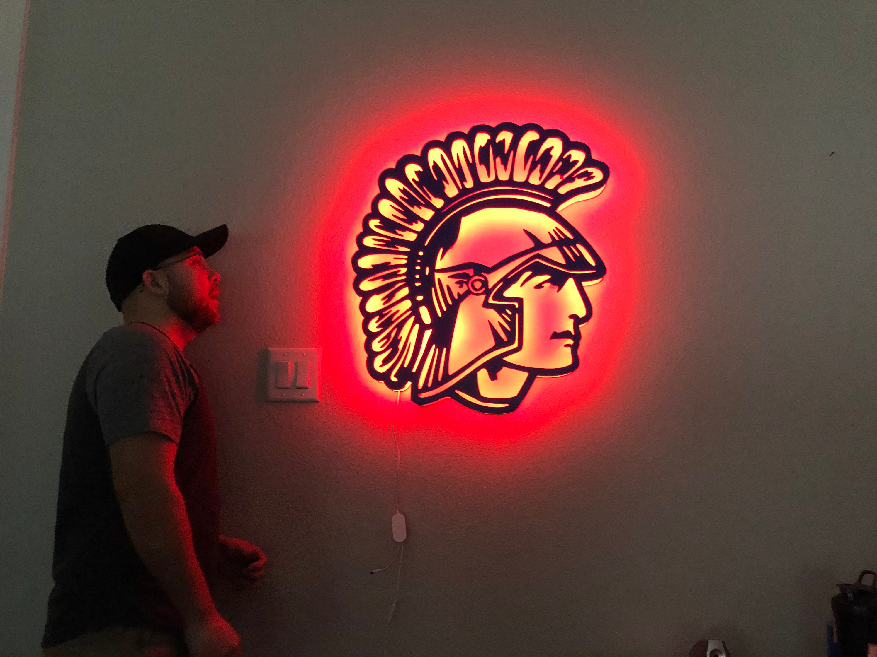 Large Custom Logo Signs RGB LED Lighted Wall Sign Company | Etsy