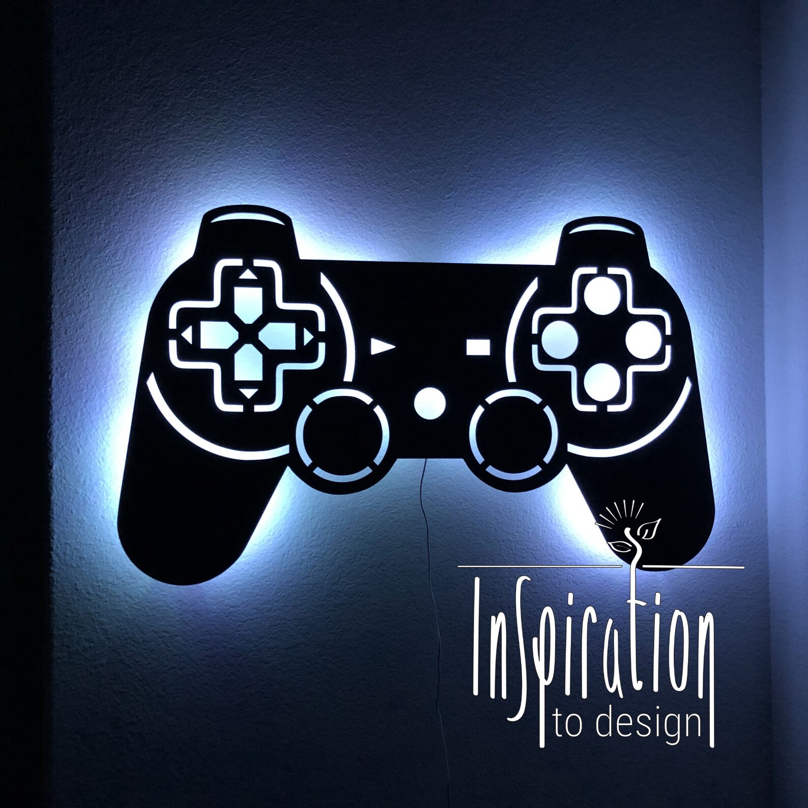 Large LED Playstation Game Controller Sign With Sound Sync and | Etsy