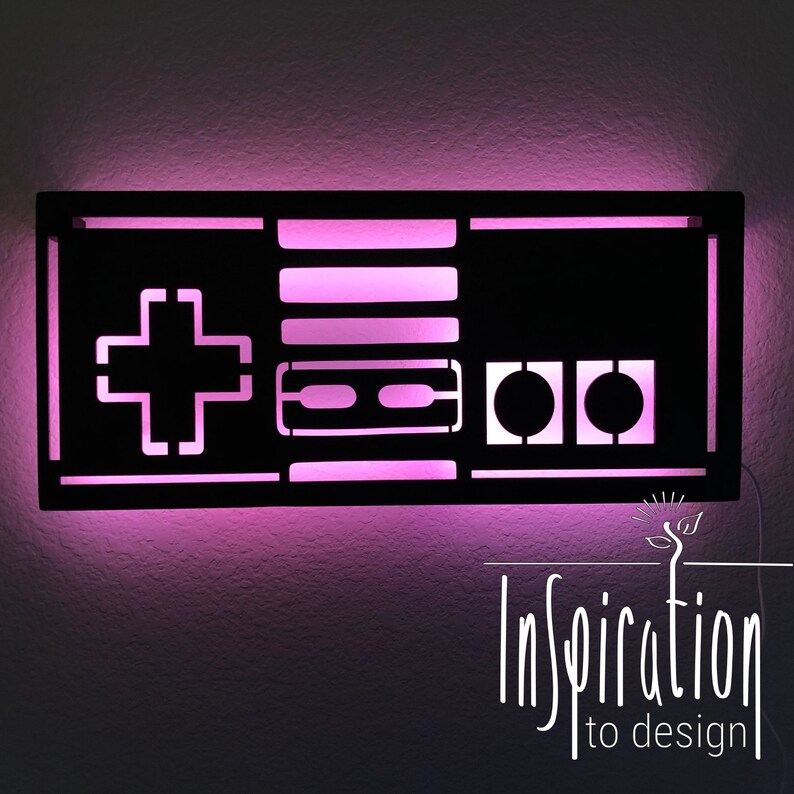 Large LED Nostalgic Nintendo Inspired Game Controller Sign for | Etsy