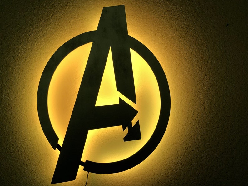 Large LED Avengers Inspired Sign for Movie Lovers Birthday | Etsy