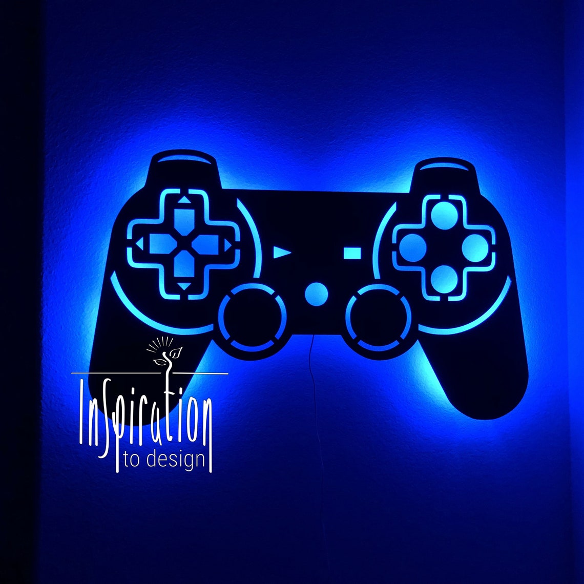 Large LED Playstation Game Controller Sign With Sound Sync and | Etsy