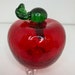 Blown Glass Red Apple Crackle With Removable Green Leaf Stem - Etsy