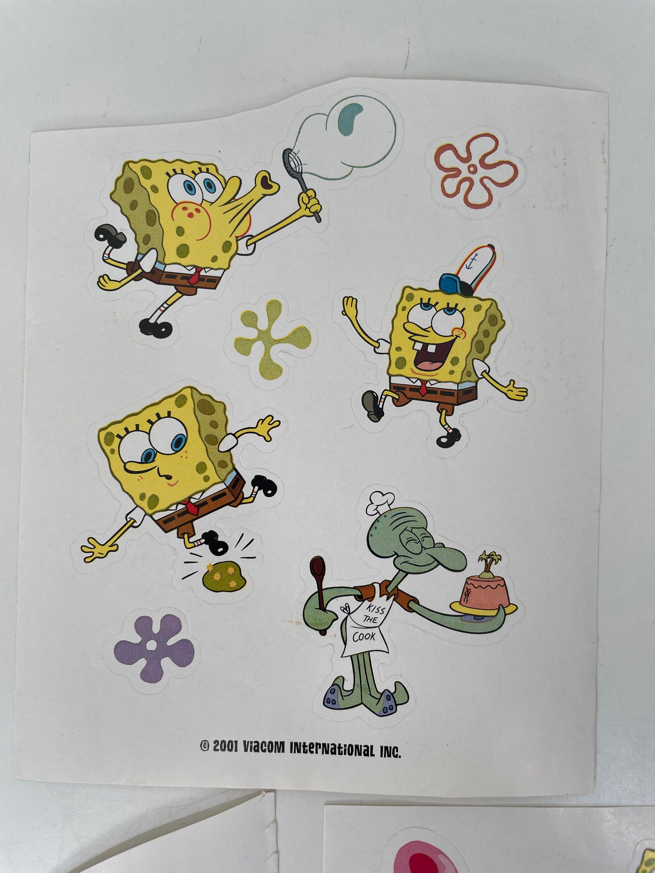 Vintage Spongebob Squarepants Stickers Nickelodeon 2001 Viacom Sheets ...