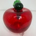 Blown Glass Red Apple Crackle With Removable Green Leaf Stem - Etsy