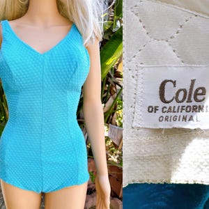 Vintage 1950s Turquoise Bathing Suit by Cole of California Gidget 50s ...