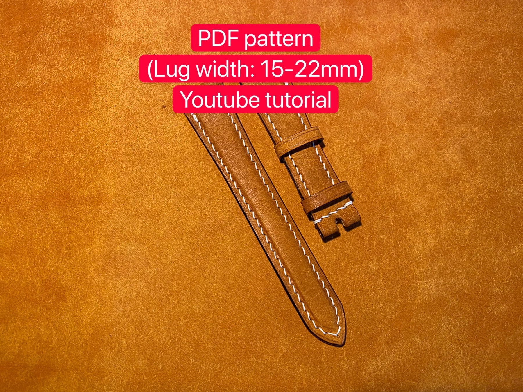 PDF Pattern Leather Watch Strap (15-22mm) - Etsy