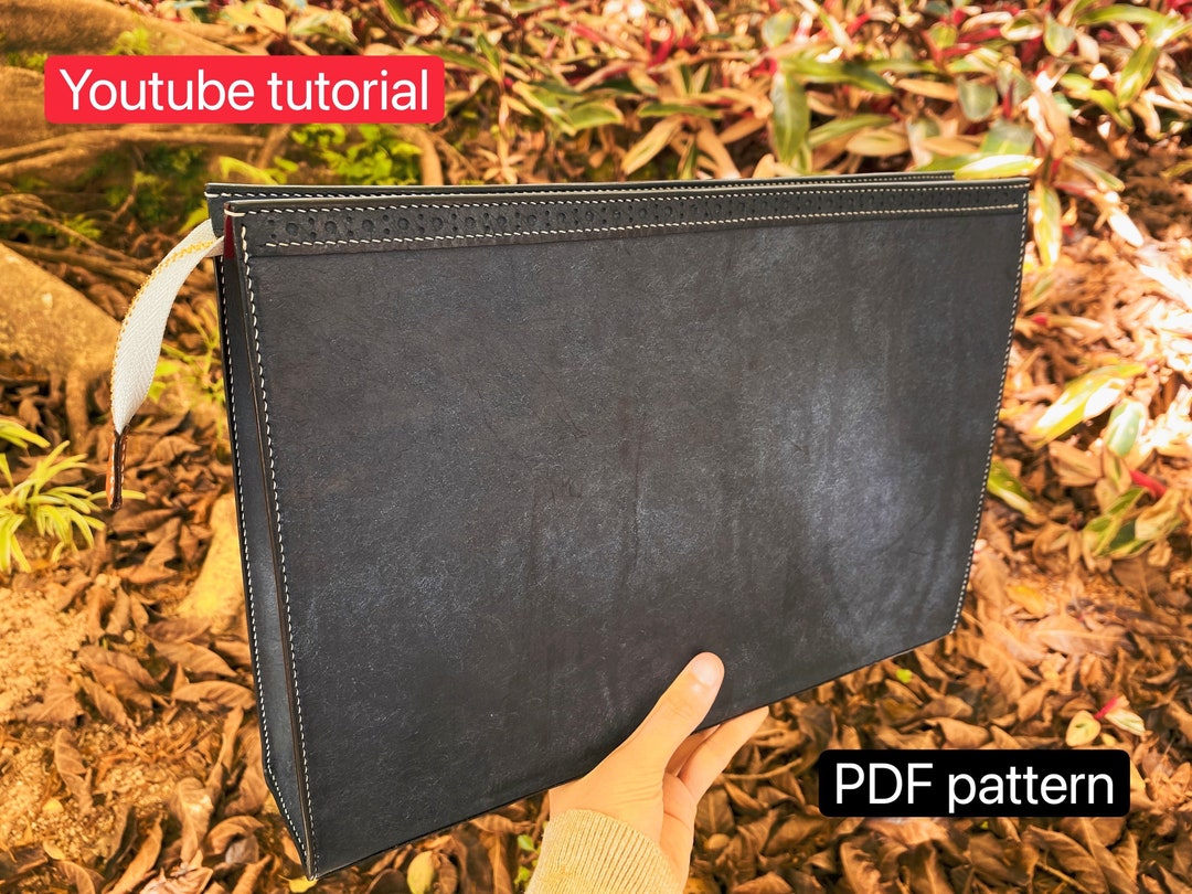 PDF Pattern Leather Laptop Case /bag - Leather DIY - Leather Pattern ...