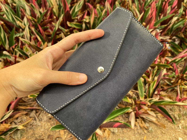 PDF Pattern Leather Long Wallet - Flap Wallet - Leather DIY - Leather ...