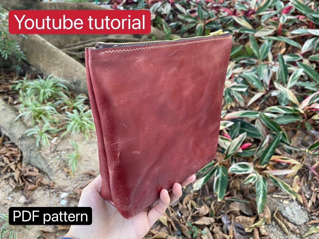 PDF Pattern Leather Pouch - Reverse Seam - Leather DIY - Leather ...