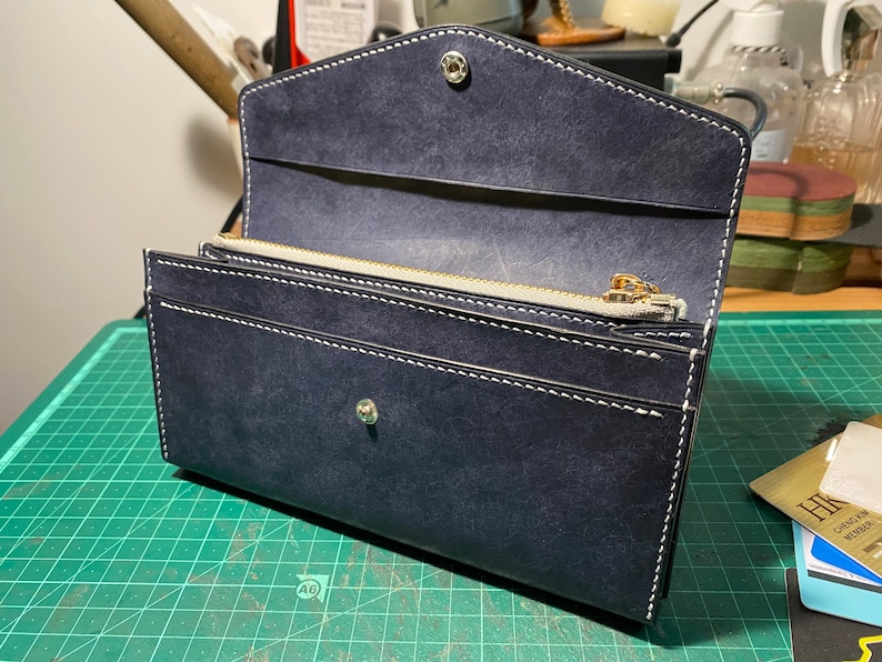 PDF Pattern Leather Long Wallet Flap Wallet Leather DIY | Etsy