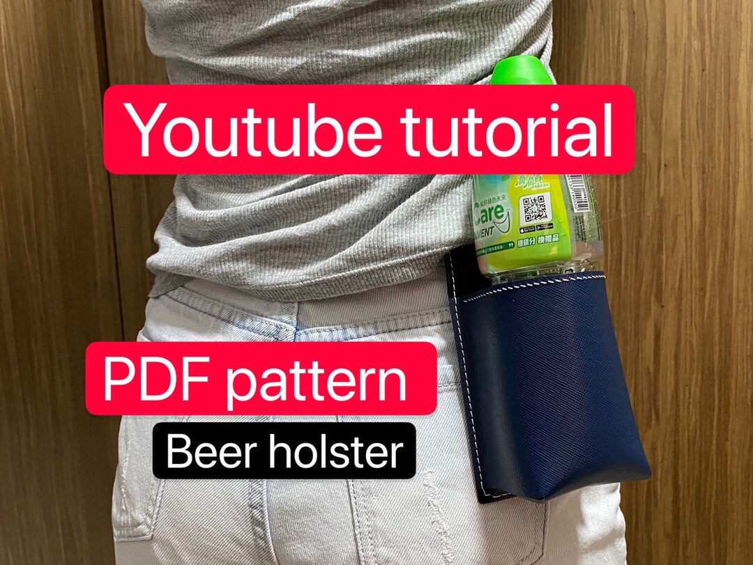 PDF Pattern Beer Holster - Leather DIY - Tutorial - Leather Pattern ...