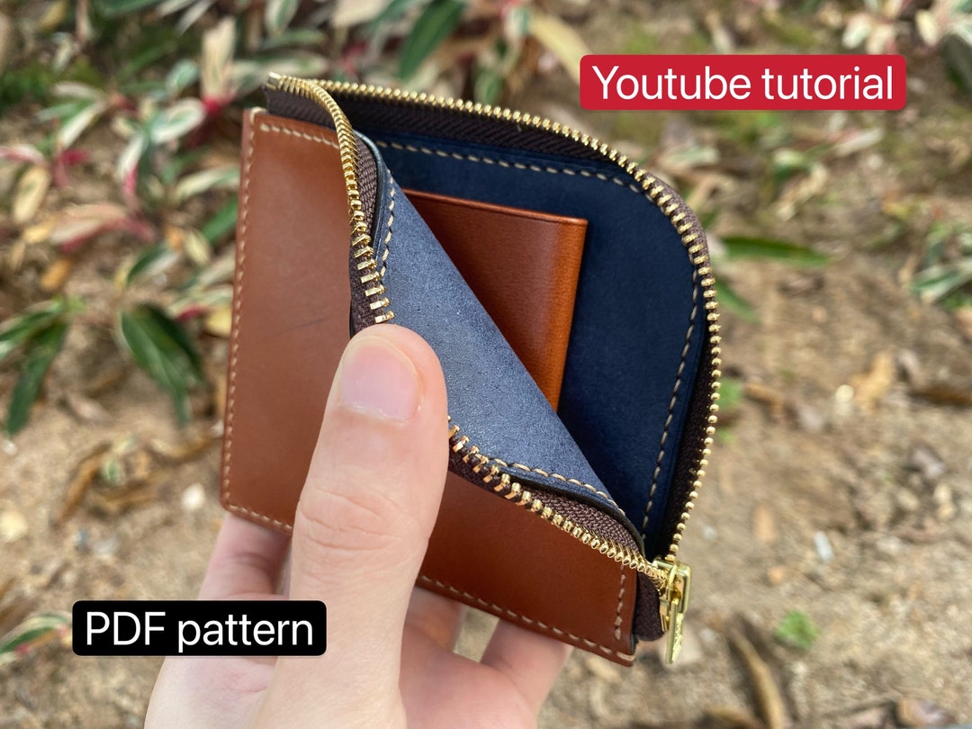 PDF Pattern Leather Slim Zip Wallet - Leather DIY - Leather Pattern ...