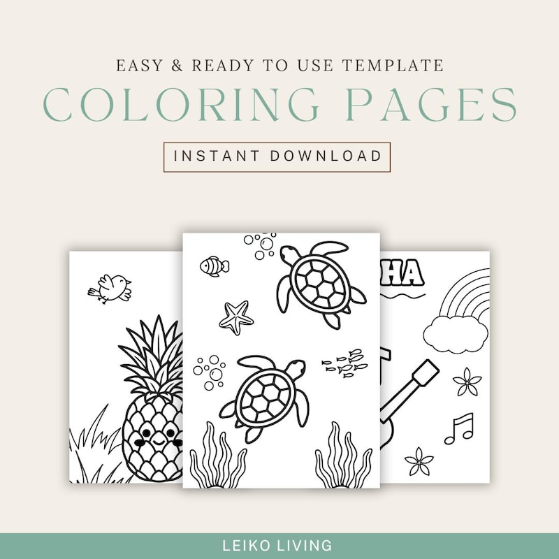 Island Colouring Book - Etsy