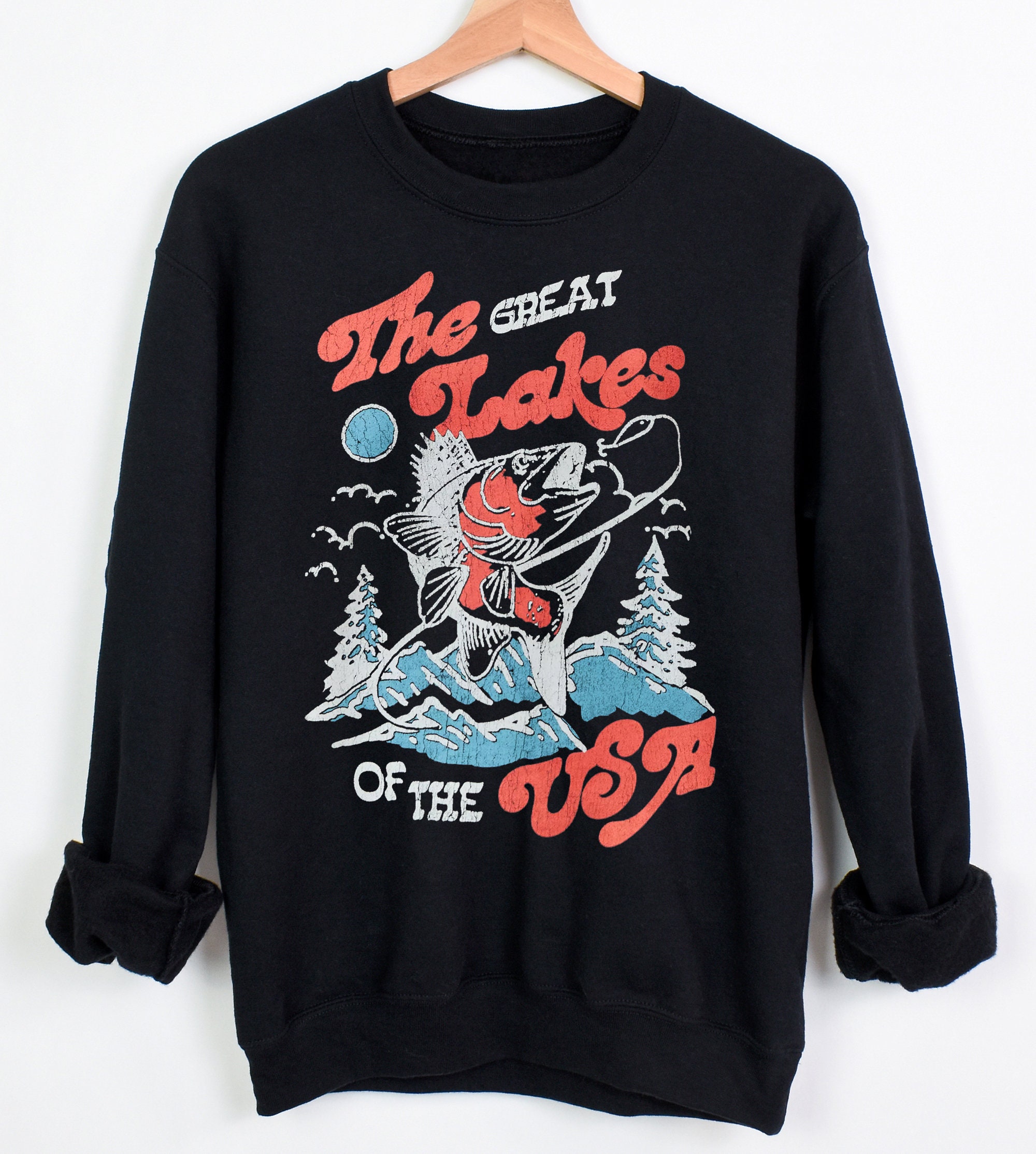 Vintage Great Lakes Graphic Sweatshirt: Retro Style - Etsy