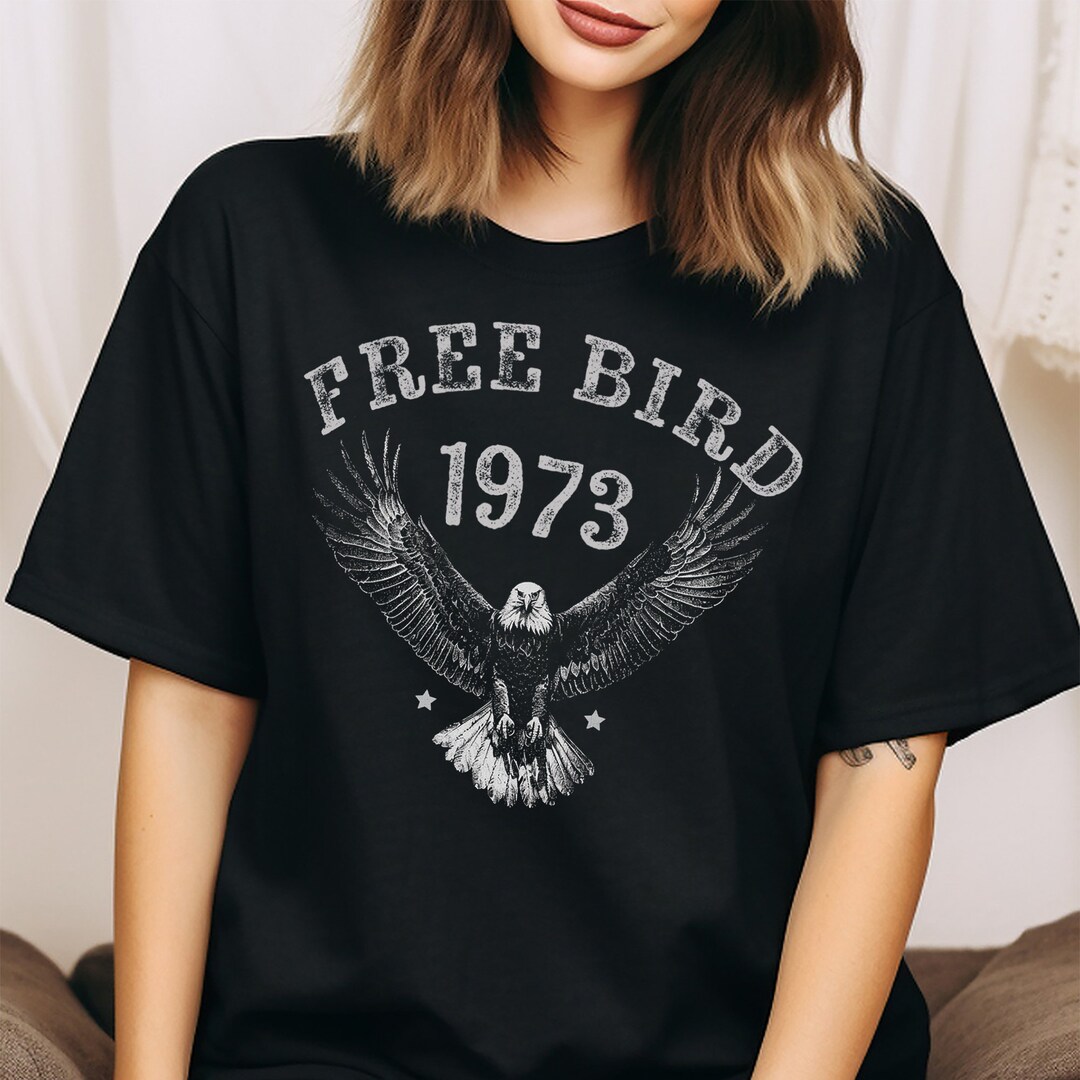 Free Bird 1973 Vintage Inspired Concert Tee Boho Eagle Retro Music Band ...