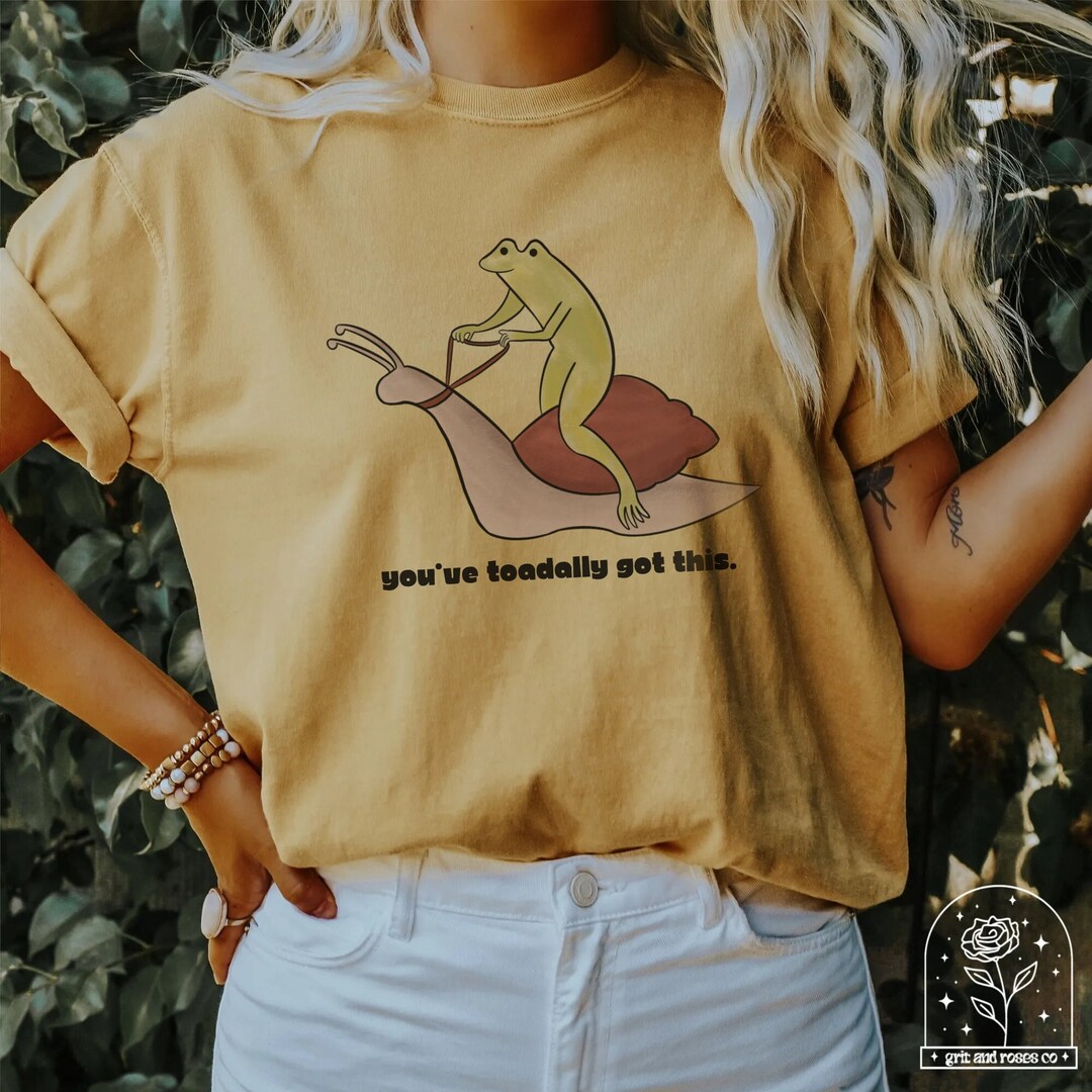 Funny Frog Riding Snail Comfort Colors Motivational Inspirational ...