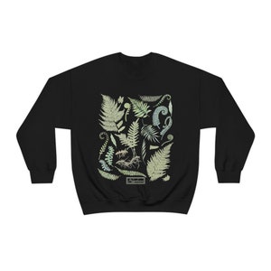 Cottagecore Clothes Vintage Fern Print Leaves Sweater Forestcore Shirt ...