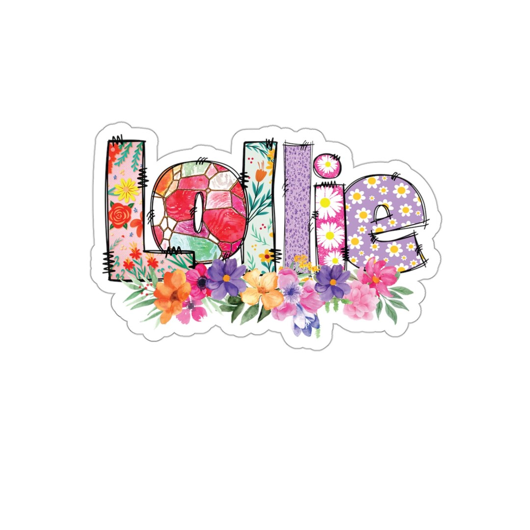 Lollie Floral Sticker Floral Print Flowers Stickers Die-cut Water ...