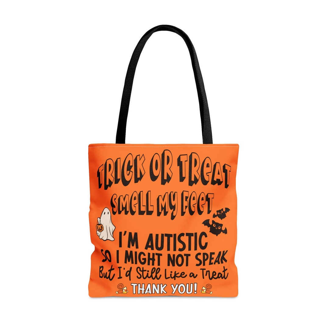 Autistic Kids Trick R Treat Halloween Candy Tote Bag Trick or - Etsy