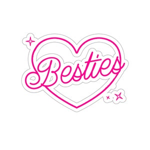 Besties Heart Sticker Best Friends Stickers Water Bottle Sticker Water ...