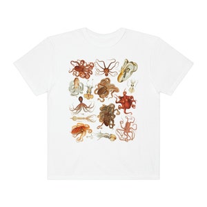 Vintage Octopus Shirt Octopi Collage Tshirt Cephalopod Lover Gift Beach ...