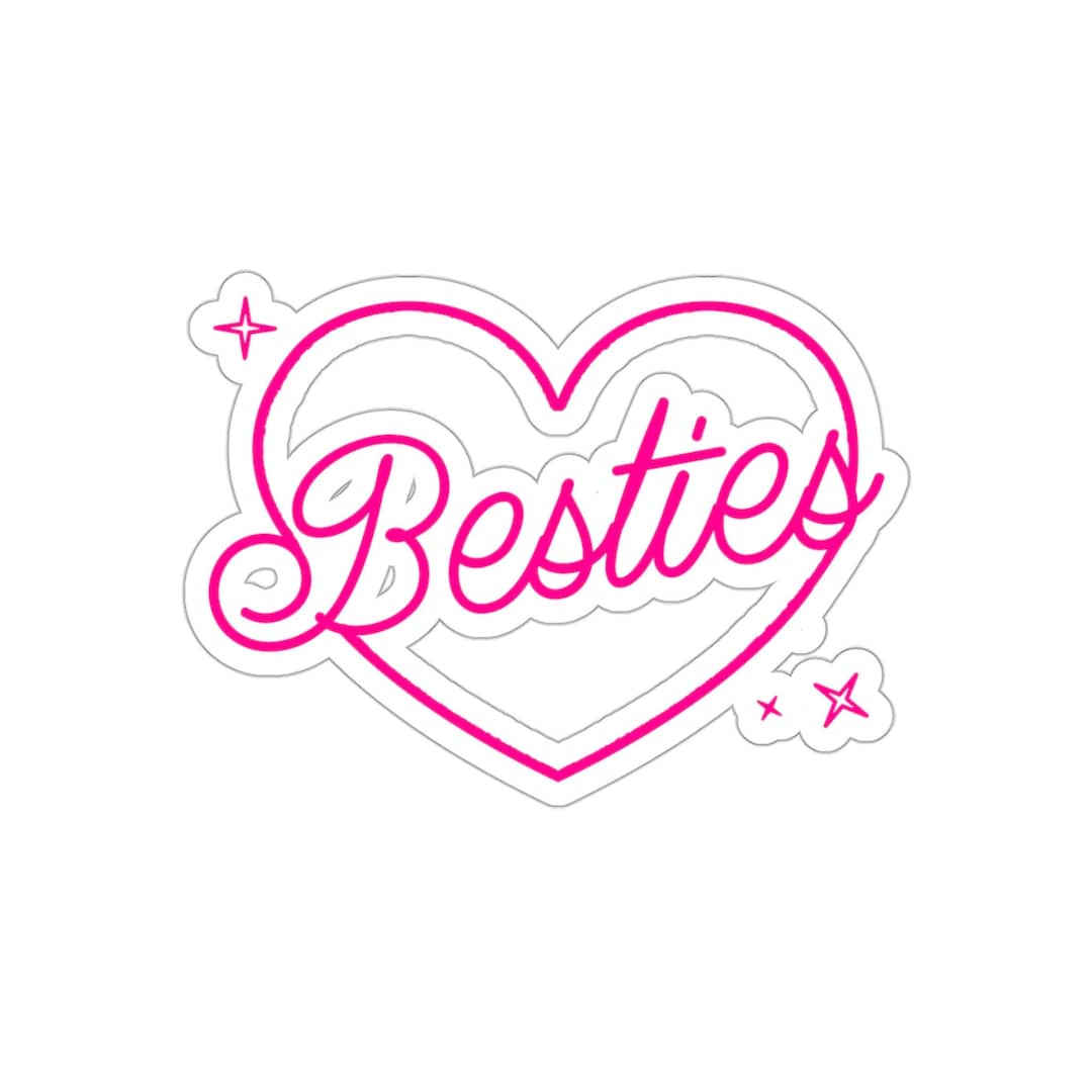 Besties Heart Sticker Best Friends Stickers Water Bottle Sticker Water ...