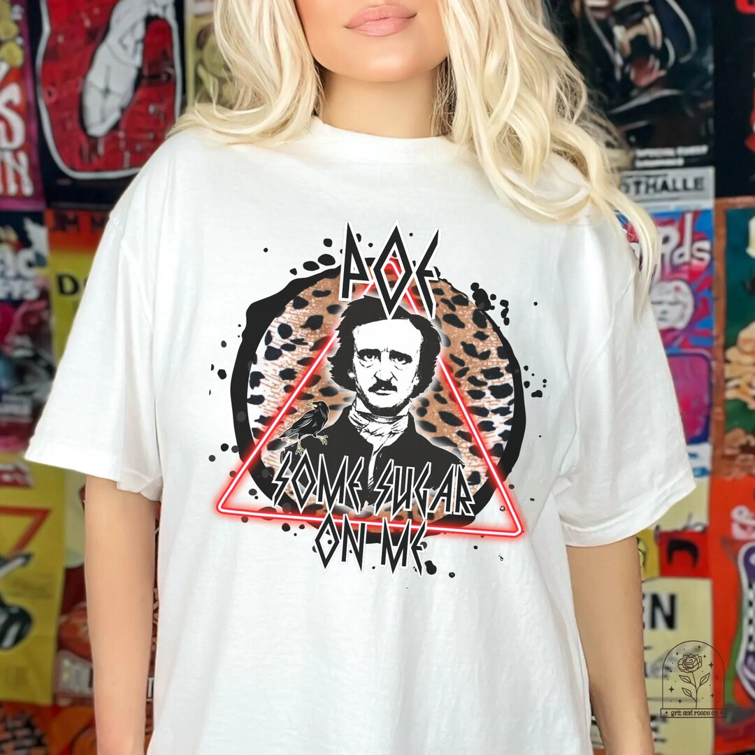 Poet Shirt Edgar Allan Poe Gift 90s Music Rocker Style Band Tee Rock N ...