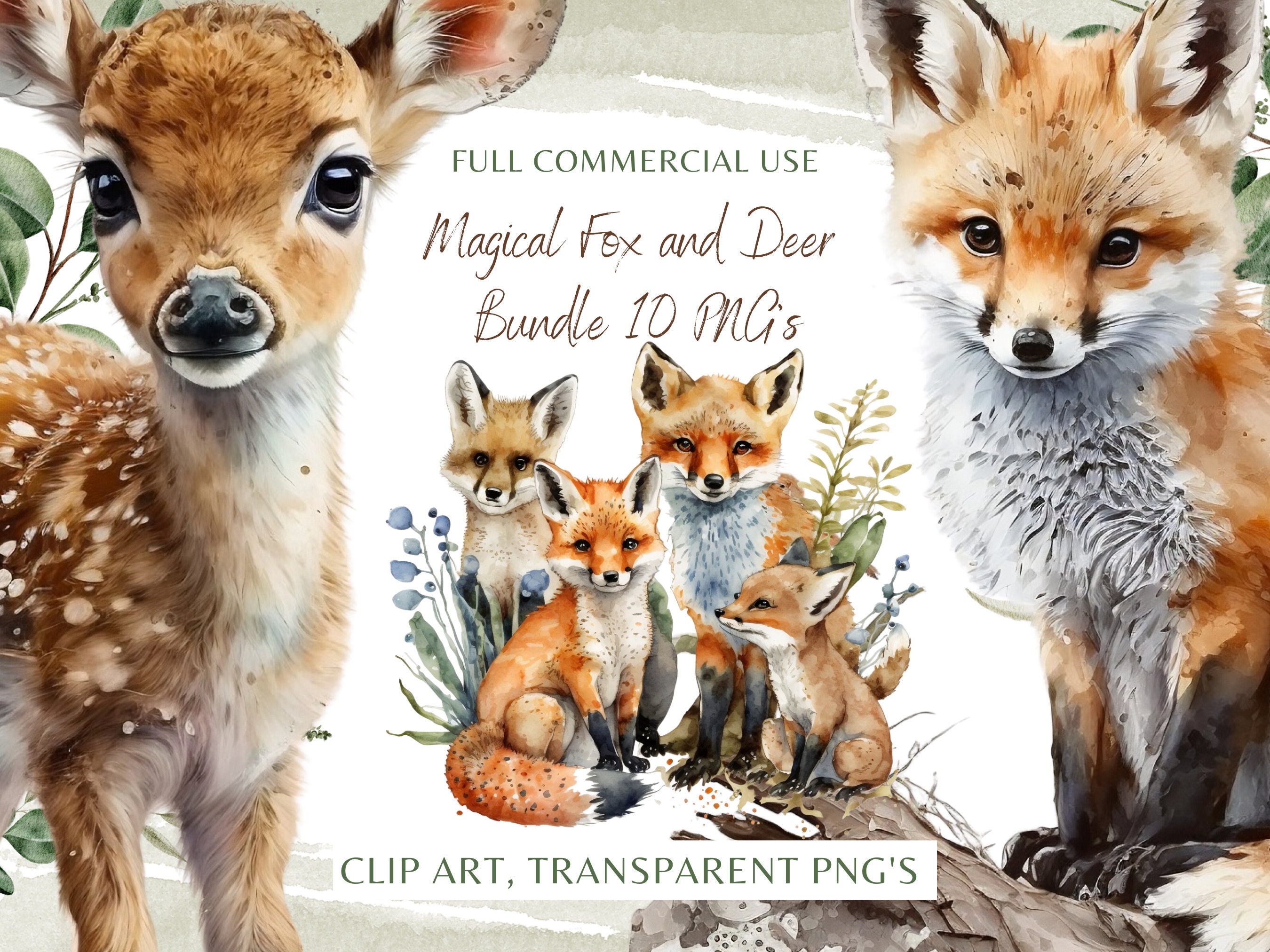 Forest Friends Png 10 Clipart Bundle Digital Download - Etsy