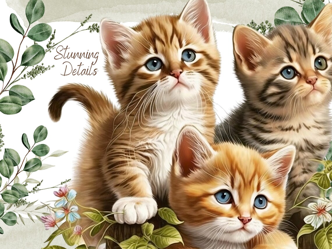 Watercolor Cute Kitten Clipart 10 Pack Bundle: Cute and Adorable Cat ...