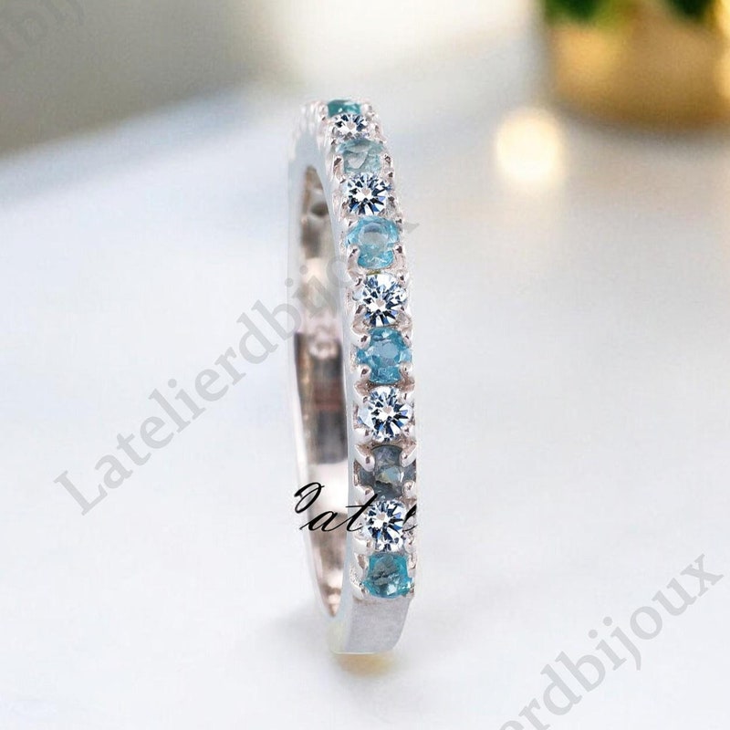 Aquamarine Vintage Eternity - Etsy