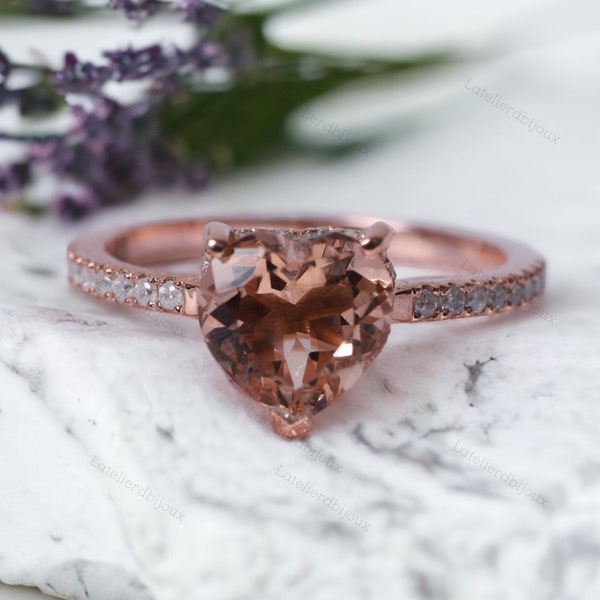 Heart Shaped Morganite Ring - Etsy