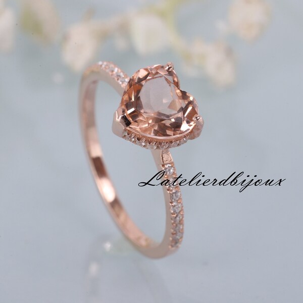 Heart Shaped Morganite Ring - Etsy