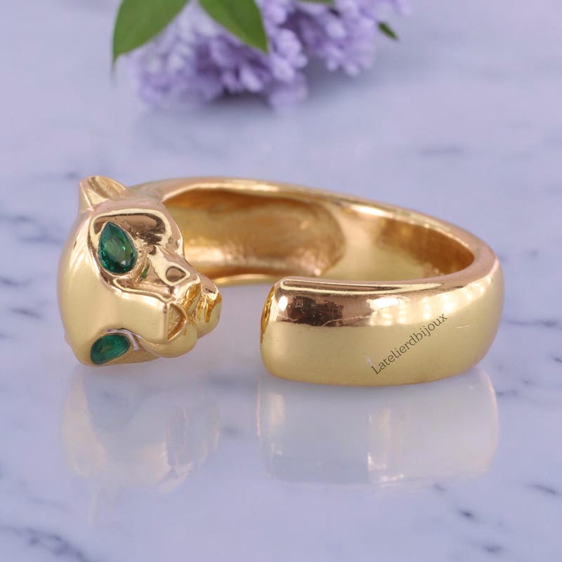 Emerald Panther Ring - Etsy