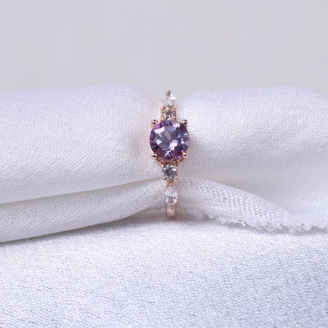 Alexandrite Engagement Ring, June Birthstone Ring, Anniversary Gift for ...