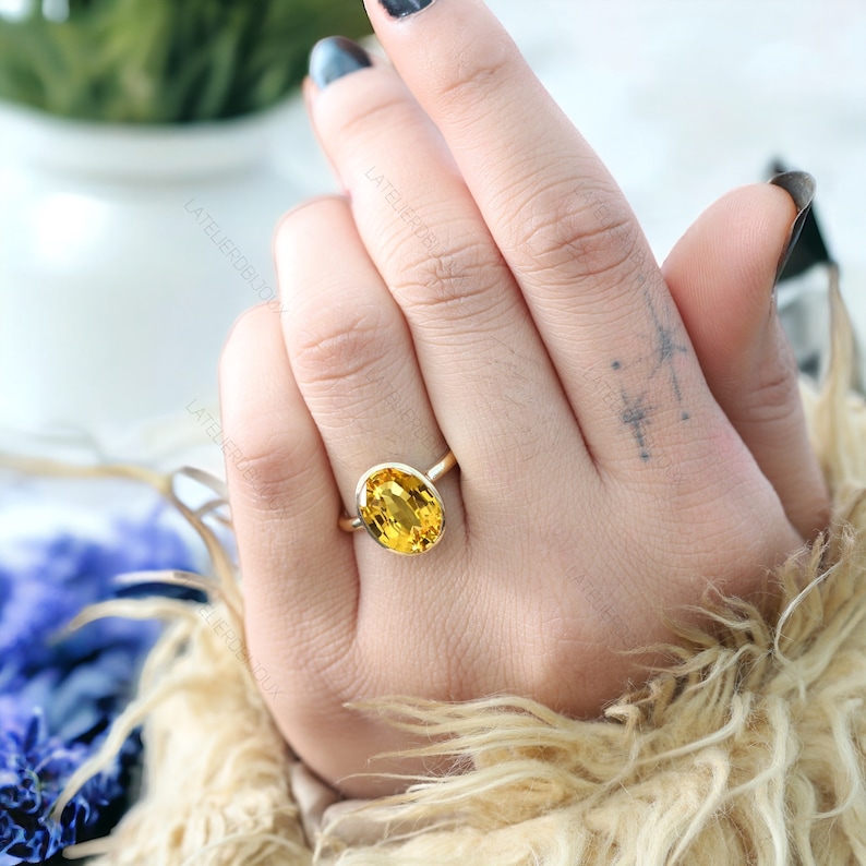 Ceylon Yellow Sapphire Engagement Ring, Handmade Jewelry, Delicate ...