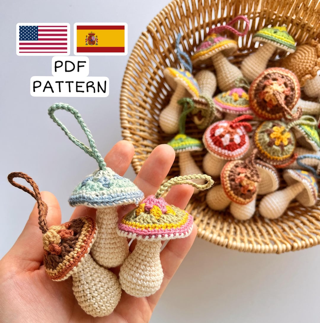 Mushroom Crochet Pattern: Keychain & Decor Motifs (PDF Pattern) - Etsy
