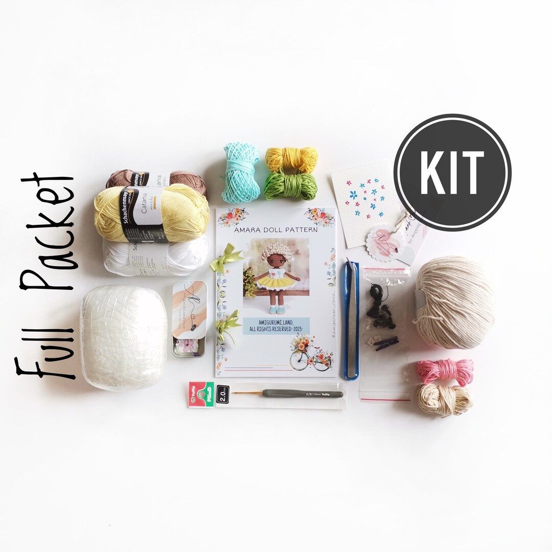 Crochet Starter Kit Black Afro Doll Amara - Etsy