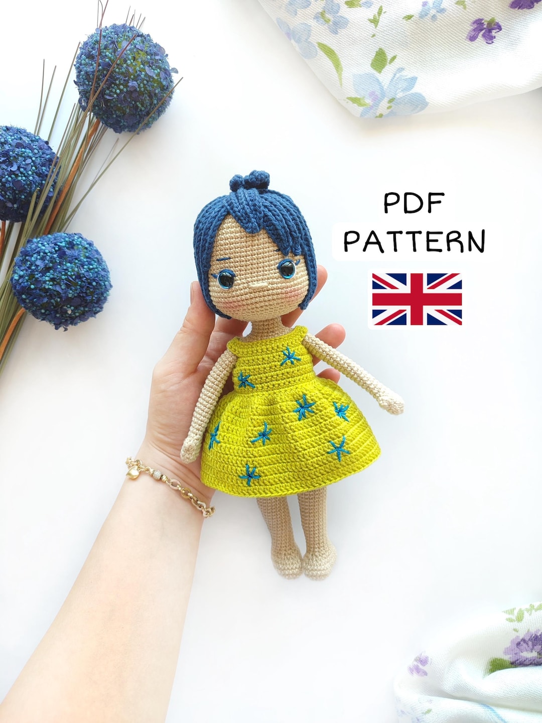 JOY CROCHET PATTERN, Inside Out Amigurumi Pattern, Crochet Joy Toy ...