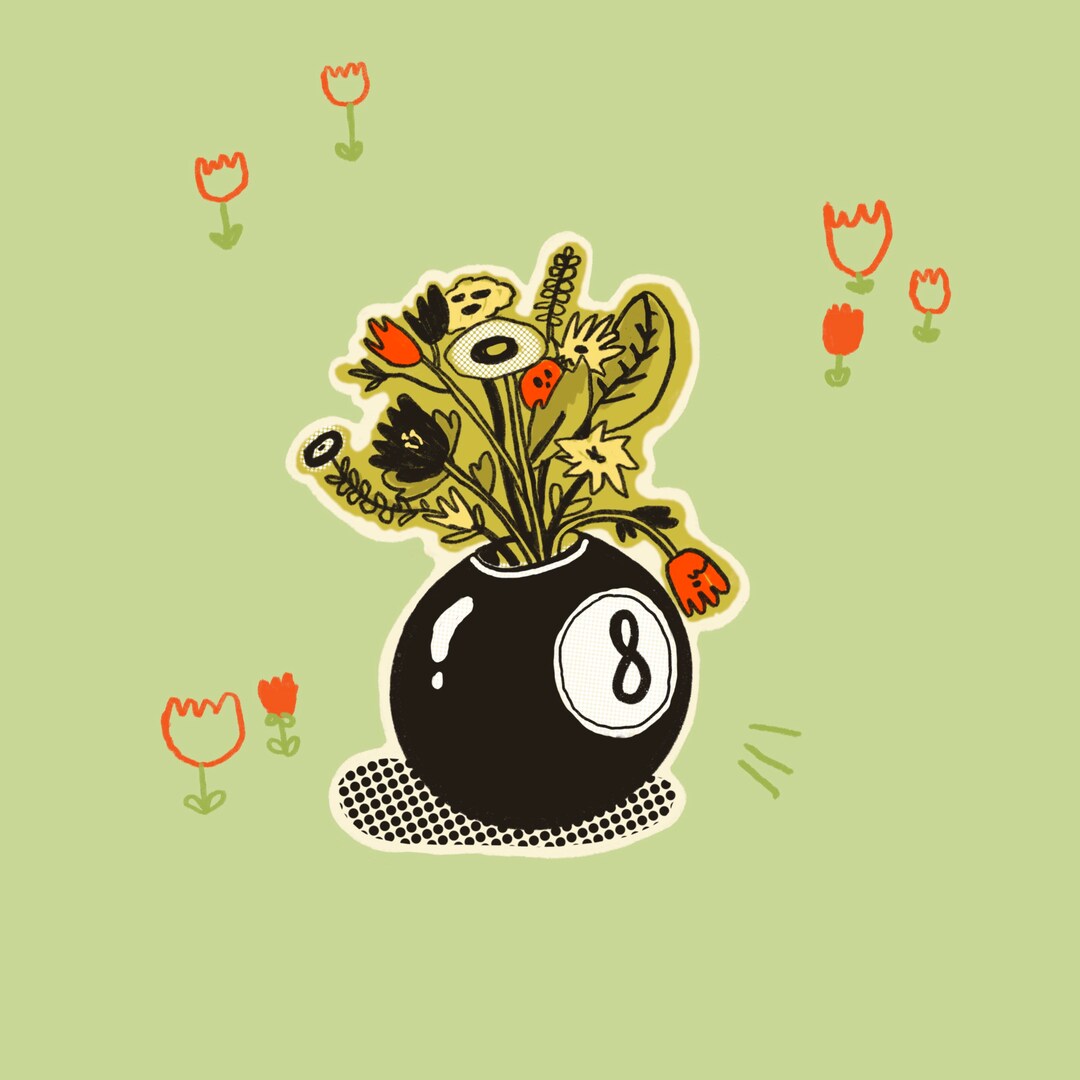 Happy Little 8-ball Vinyl Sticker - Etsy Australia