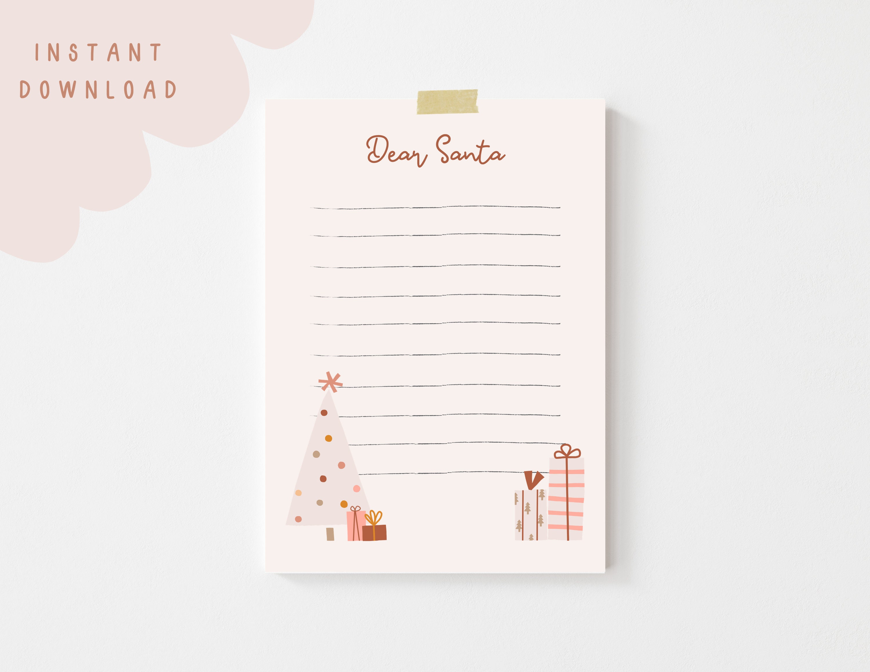 Pink Santa Wish List | Dear Santa | Printable Wish List | Letter to ...