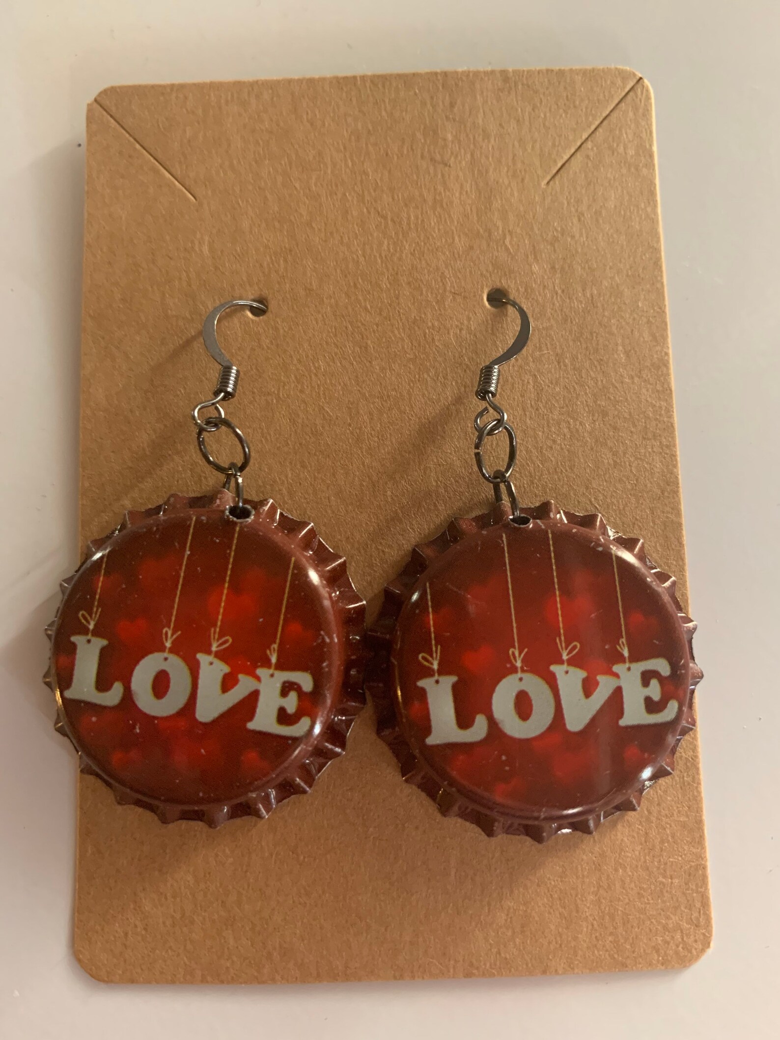 Bottle cap earrings with nickel free hooks | Etsy