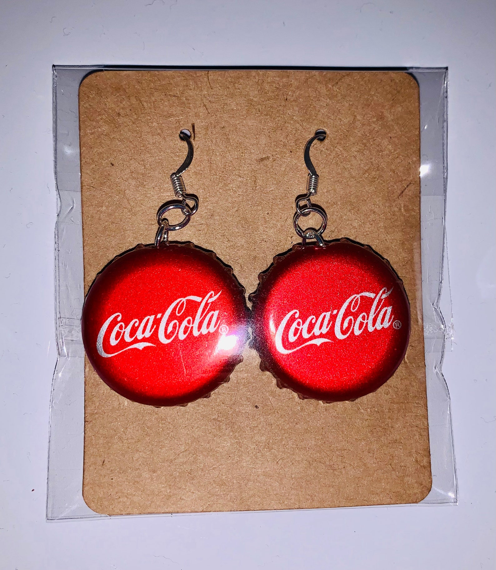 Bottle Cap Earrings With Nickel Free Hooks - Etsy