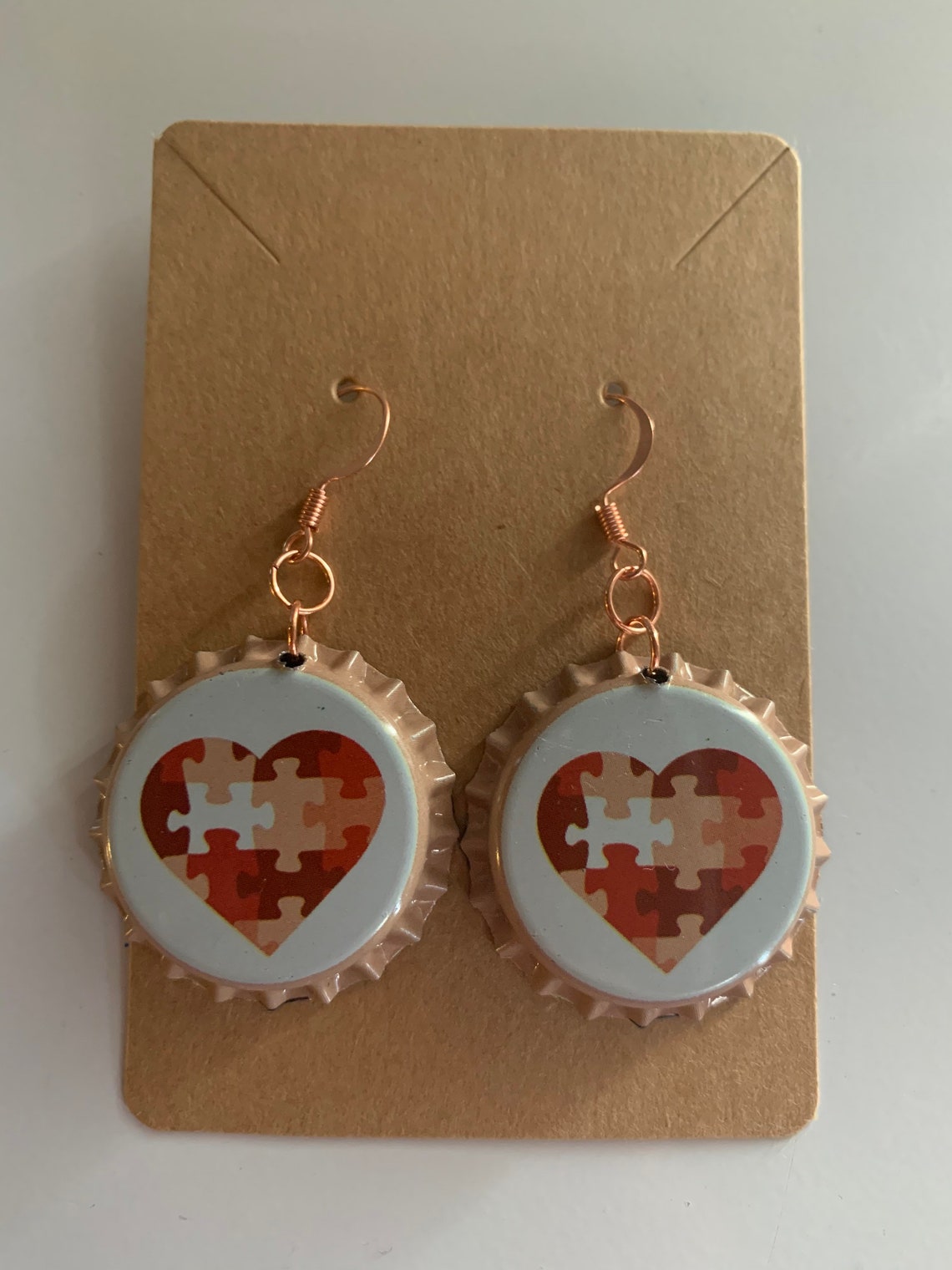 Bottle cap earrings with nickel free hooks | Etsy