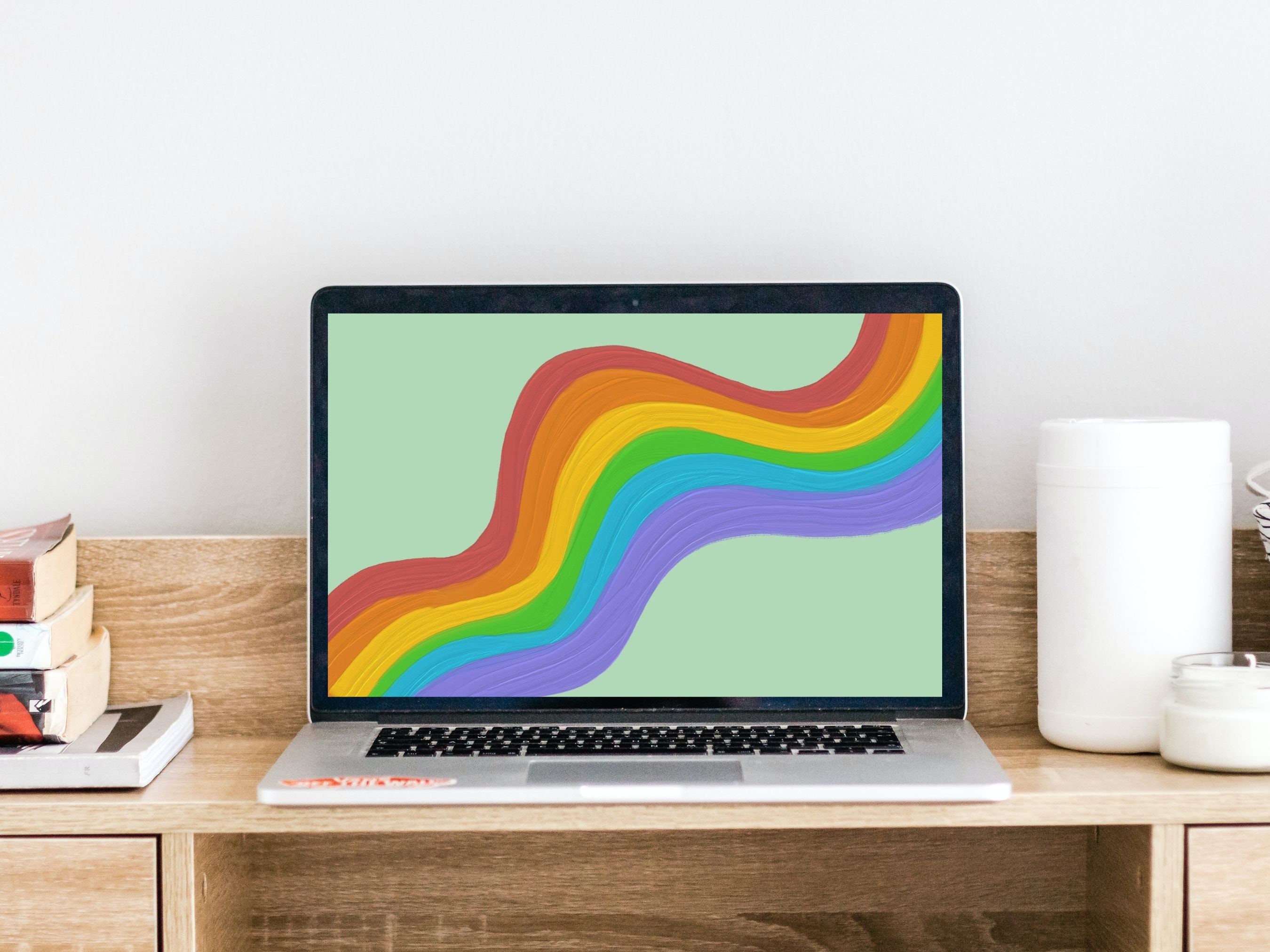Rainbow Swirl - Desktop Wallpaper / Computer Background || Colourful ...