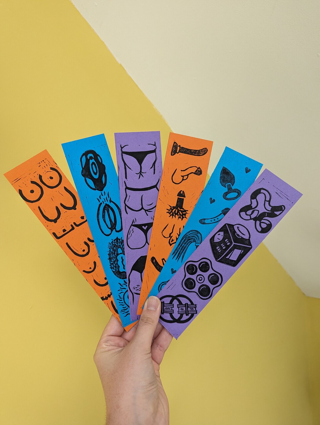 Lino Print Bookmarks (pack of 3) - Etsy
