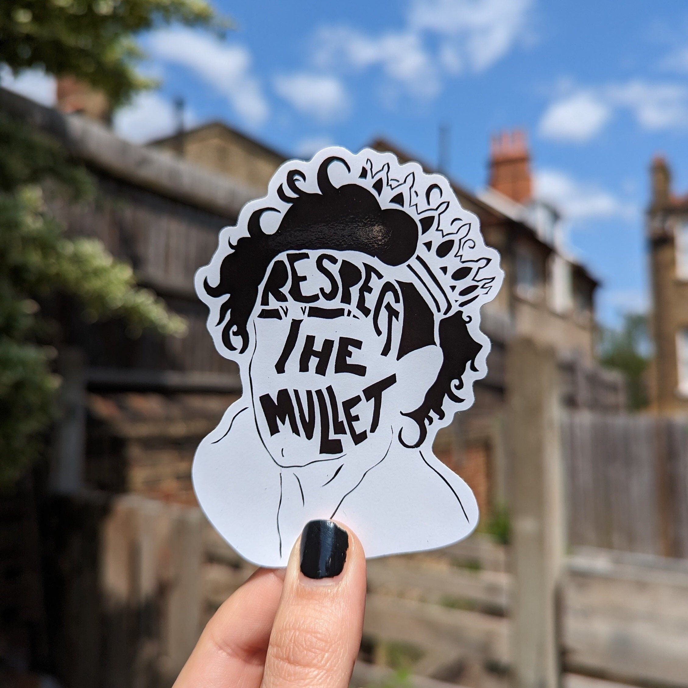 Respect the Mullet Sticker Handmade Papercut Sticker Accessory - Etsy